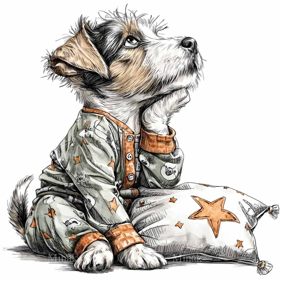 15 PNG Sleepy Dog – Pajama Pup PNG – Cute Bedtime Clipart for Nursery ...