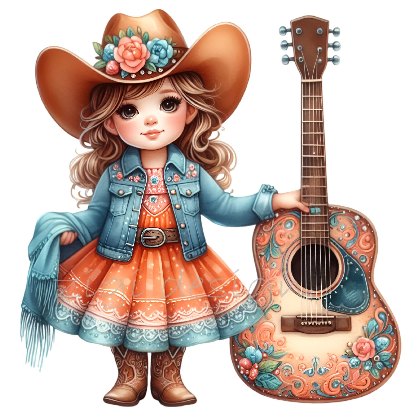 15 PNG Country Girl PNG – Western Clipart With Guitar, Cowgirl Hat ...