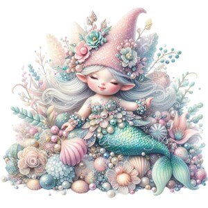 Mermaid Clipart, Gnome PNG, 12 Watercolor Fairytale Clip Art, Nursery ...