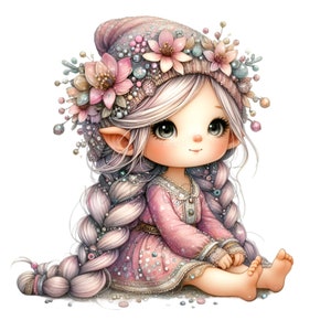 Cute Gnome PNG, Girl Gnome Clip Art, 12 PNG Printable Illustration ...