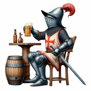 15 PNG Medieval Knight Beer, Fantasy Tavern Clipart, Crusader Design - Etsy