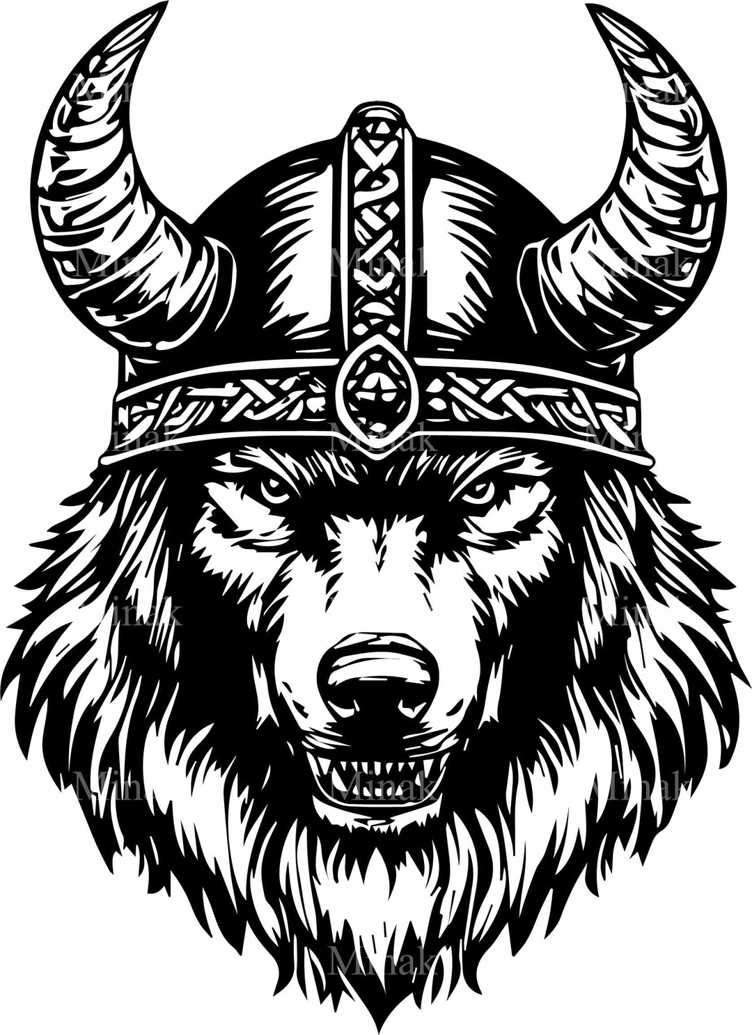 4 SVG Nordic Warrior Wolf SVG – Viking Wolf Head Clipart – Tribal ...