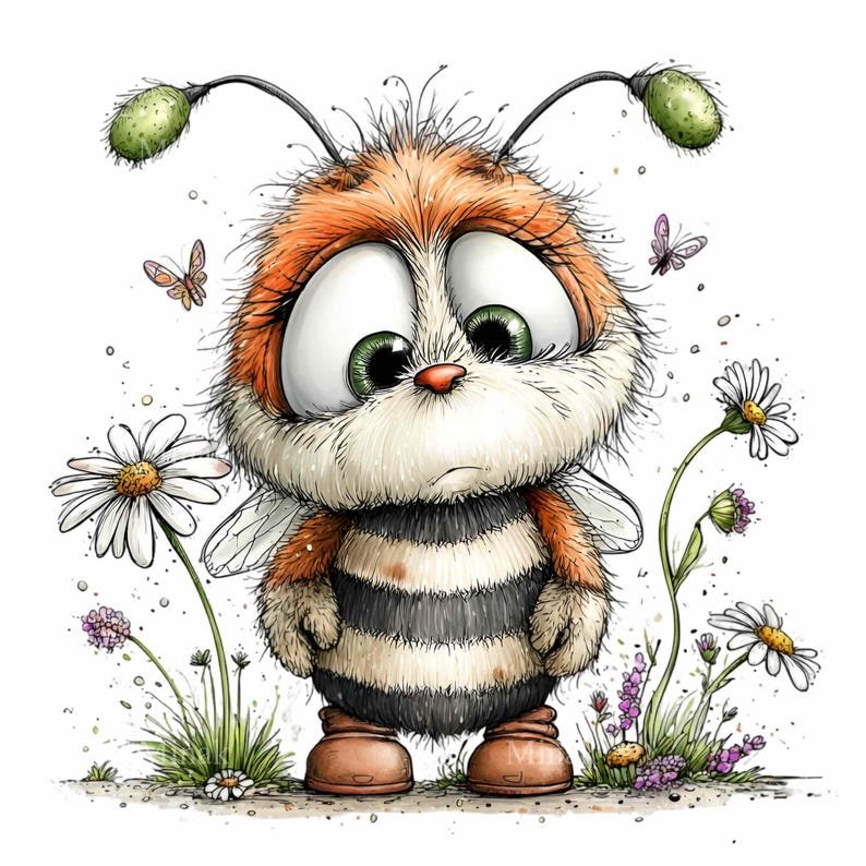 15 PNG Honey Bee Clipart, Daisy Flower Bumblebee Illustration, Spring ...
