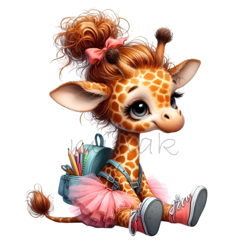 14 PNG School Giraffe Clipart – Back to School Giraffe Art With ...