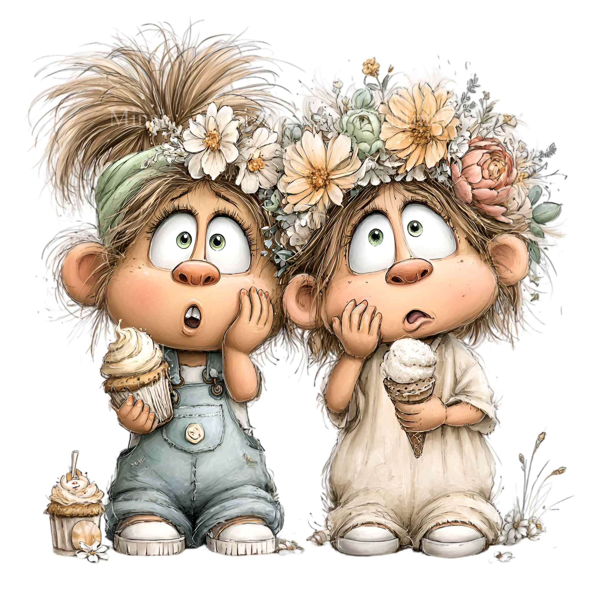 15 PNG Ice Cream Monsters – Cute Monster PNG Clipart – Digital Download ...