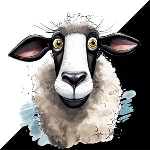 15 Funny Sheep Clipart PNG | Quirky Sheep Illustration | Cute Farm ...