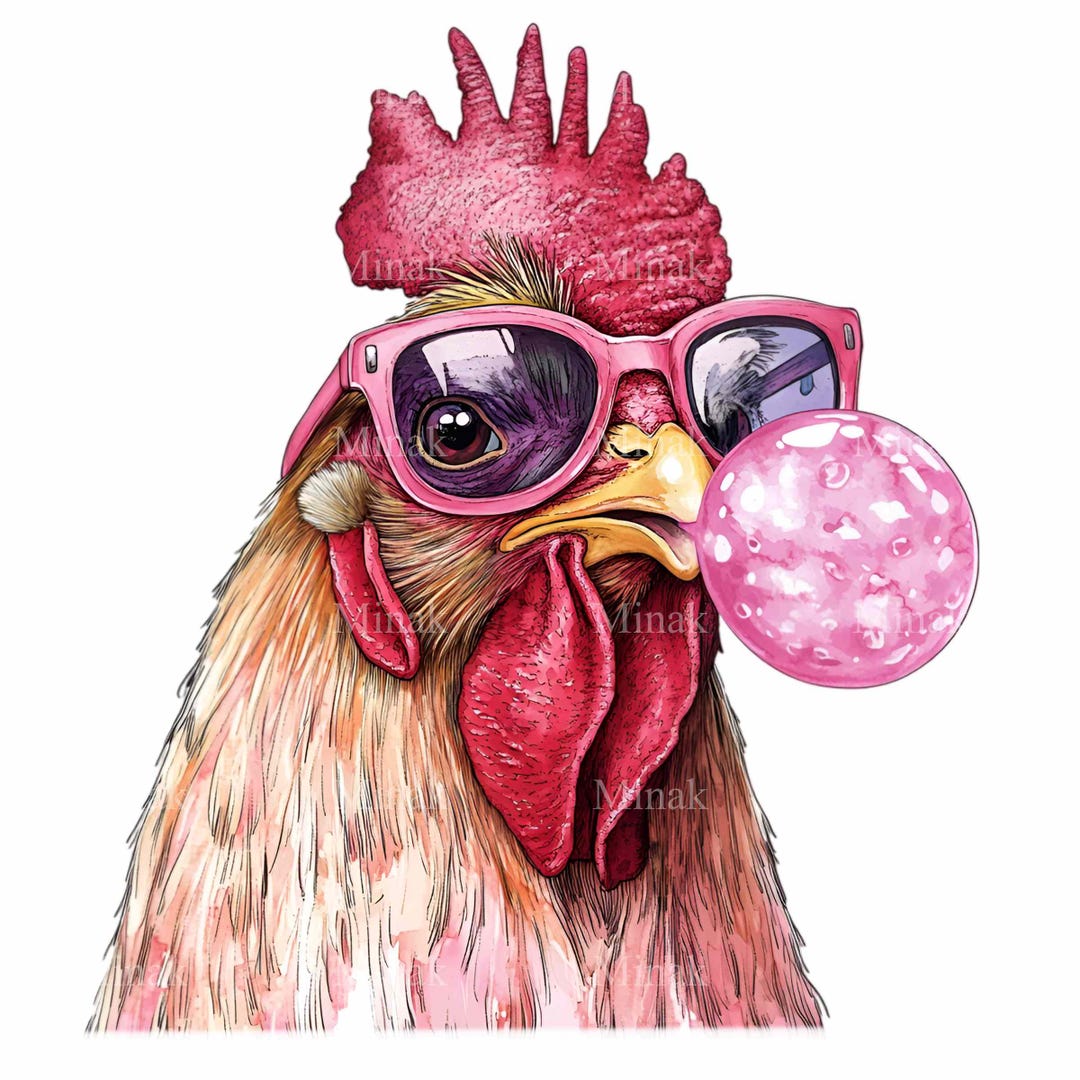 12 Quirky Rooster PNG Clipart - Rooster With Sunglasses Blowing ...
