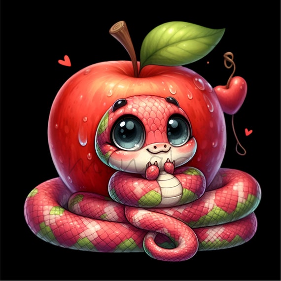 Snake And Apple Clipart