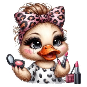 12 PNG Makeup Duck Clipart - Cute Duck With Lipstick Png - Crafters ...