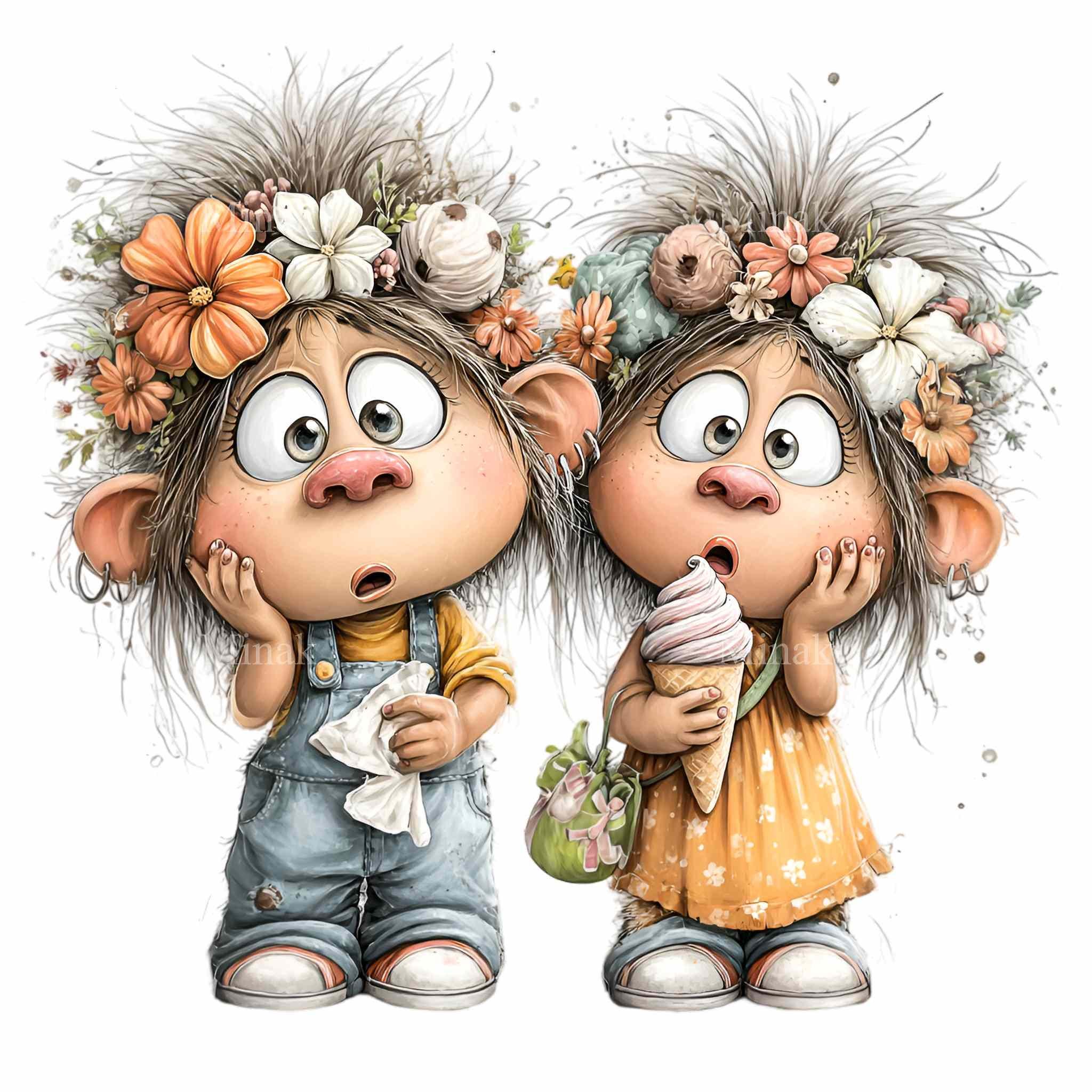 15 PNG Ice Cream Monsters – Cute Monster PNG Clipart – Digital Download ...