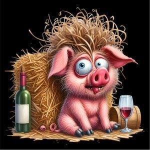 12 PNG Funny Pig Clipart – Farm Animal Illustration, Hay Bales ...