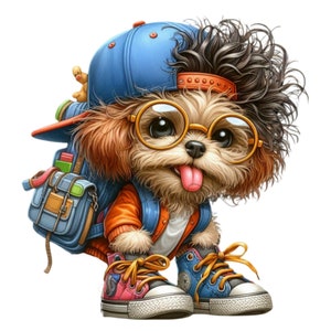 Cute Puppy Dog Go to School Kids Kindergarten Clipart 15 PNG ...