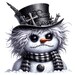Gothic Snowman Clipart 15 PNG - Unique Dark Snowman Illustration With ...
