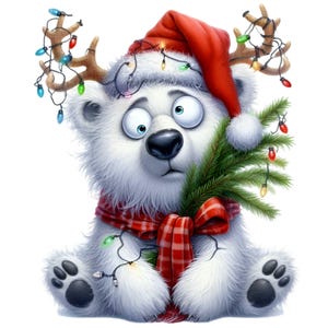 15 PNG Christmas Polar Bear PNG – Funny Holiday Bear Clipart – Cute ...