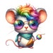 12 PNG Mouse Clipart – Cartoon Rainbow Hair Mouse Illustration for ...