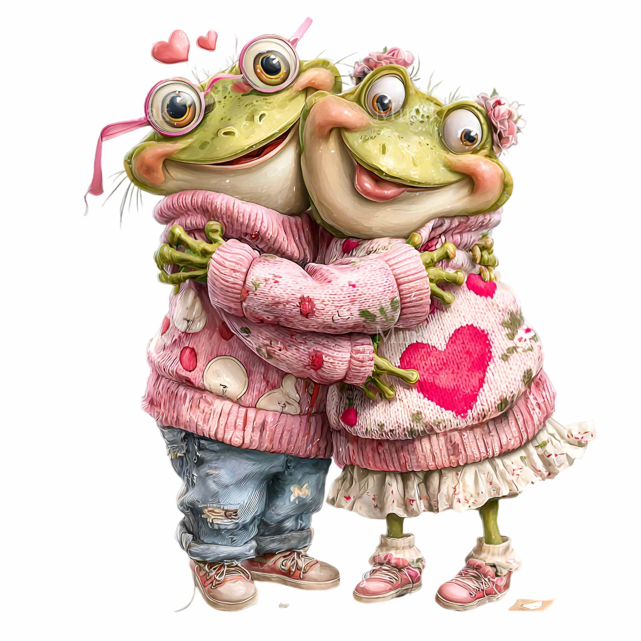 15 PNG Frog Couple Love Clipart – Valentine Animal Illustration ...
