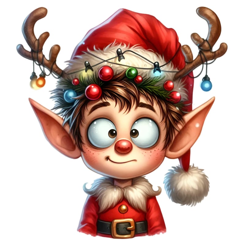 Quirky Christmas Elf Clipart PNG - 15 Hilarious Cartoon Elf With ...
