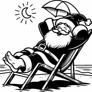 8 SVG Summer Beach – Funny Santa Claus SVG – Holiday Vacation Clipart ...