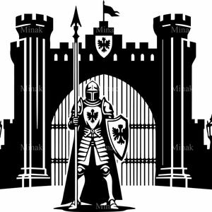 8 SVG Castle Gate Guard – Medieval Knight Clipart – Historical Armor ...