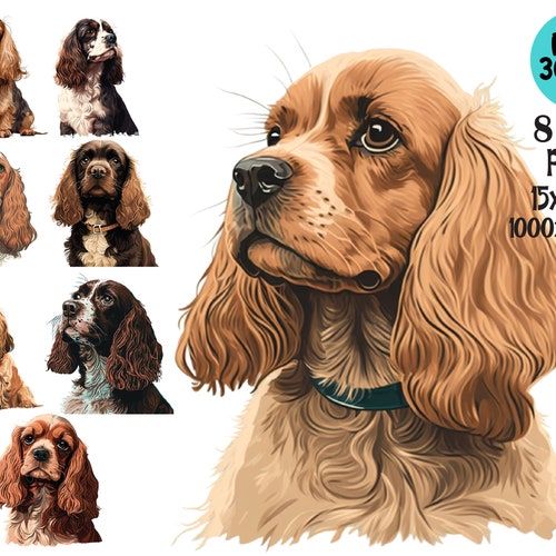 Cocker Vector Art Spaniel Clipart Png Cocker Svg Cocker - Etsy