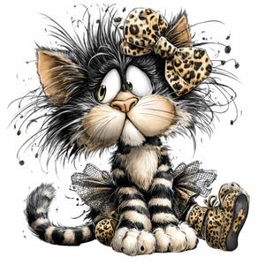 15 PNG Leopard Print Cat Clipart - Cute Fashion Kitten PNG - Animal ...