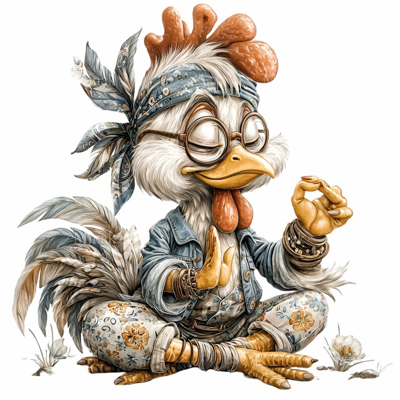 16 PNG Peace Sign Chicken Clipart, Hippie Farm Bird Illustration, Funny ...