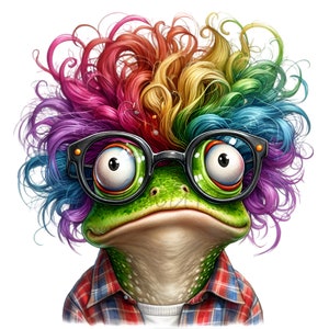 12 PNG Rainbow Frog Clipart - Colorful Frog Illustration - Crafters ...