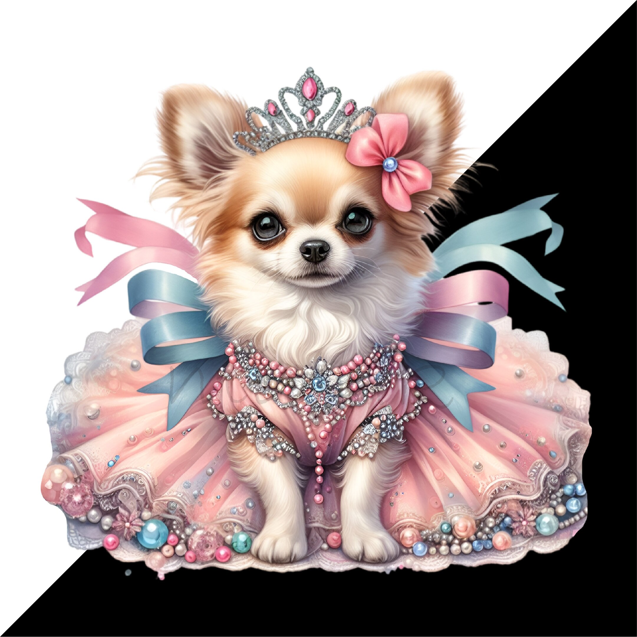 10 PNG Princess Chihuahua Royal Puppy Clipart, Pink Tiara Dog, Girl ...