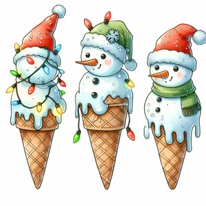 17 PNG Snowman Ice Cream – Funny Christmas PNG Clipart – Holiday ...