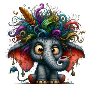 15 PNG Rainbow Elephant Clipart - Cute Animal Illustration - Kids Party ...