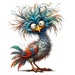 Crazy Colorful Bird Clipart 12 PNG | Hilarious Fluffy Bird Illustration ...
