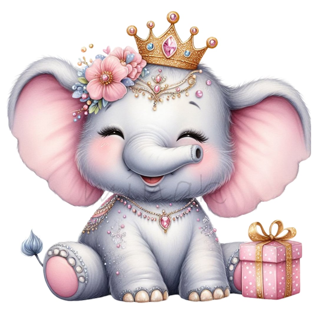 15 PNG Baby Elephant Princess, Royal Girl Crown Clipart - Etsy