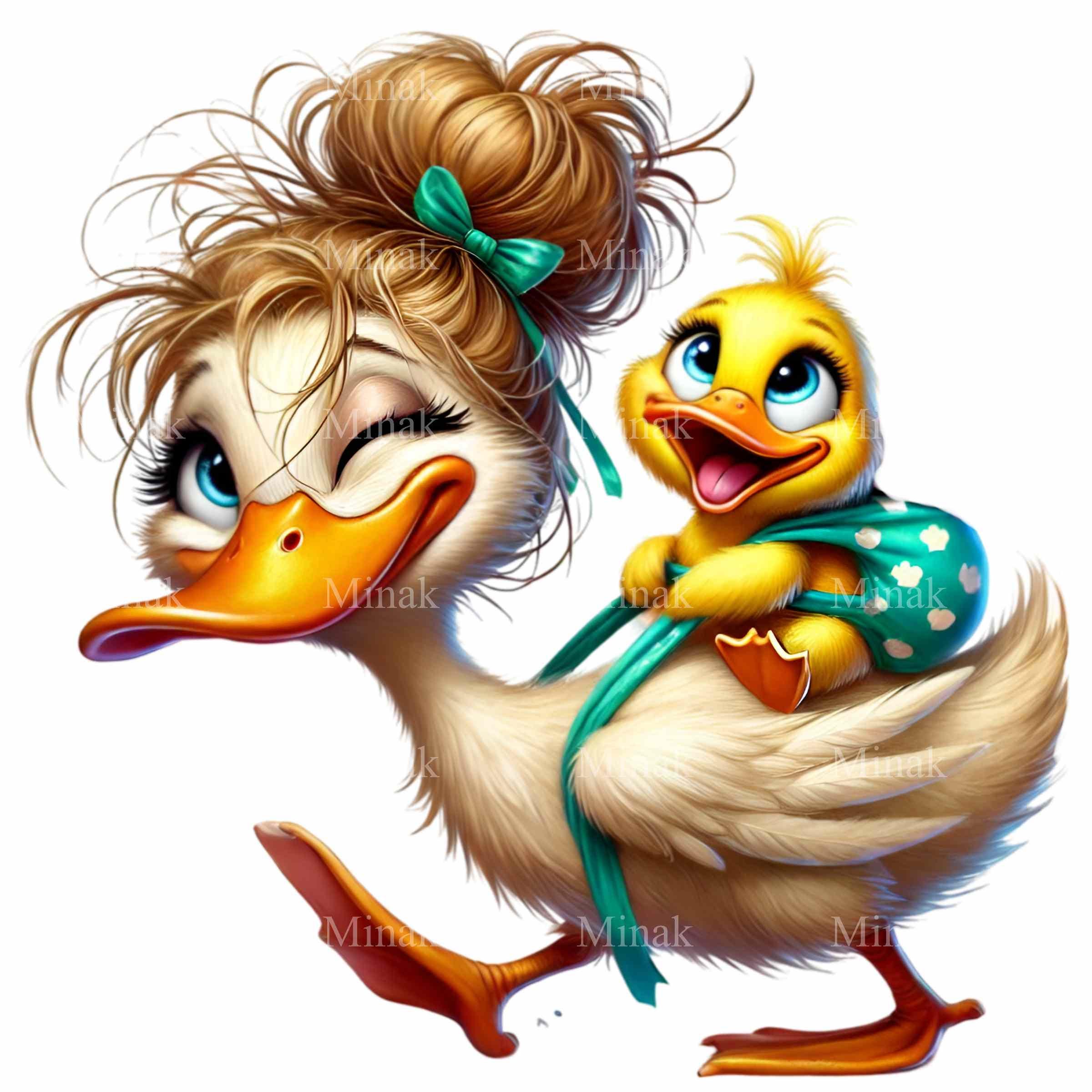 Cute Girl Duck Cartoon