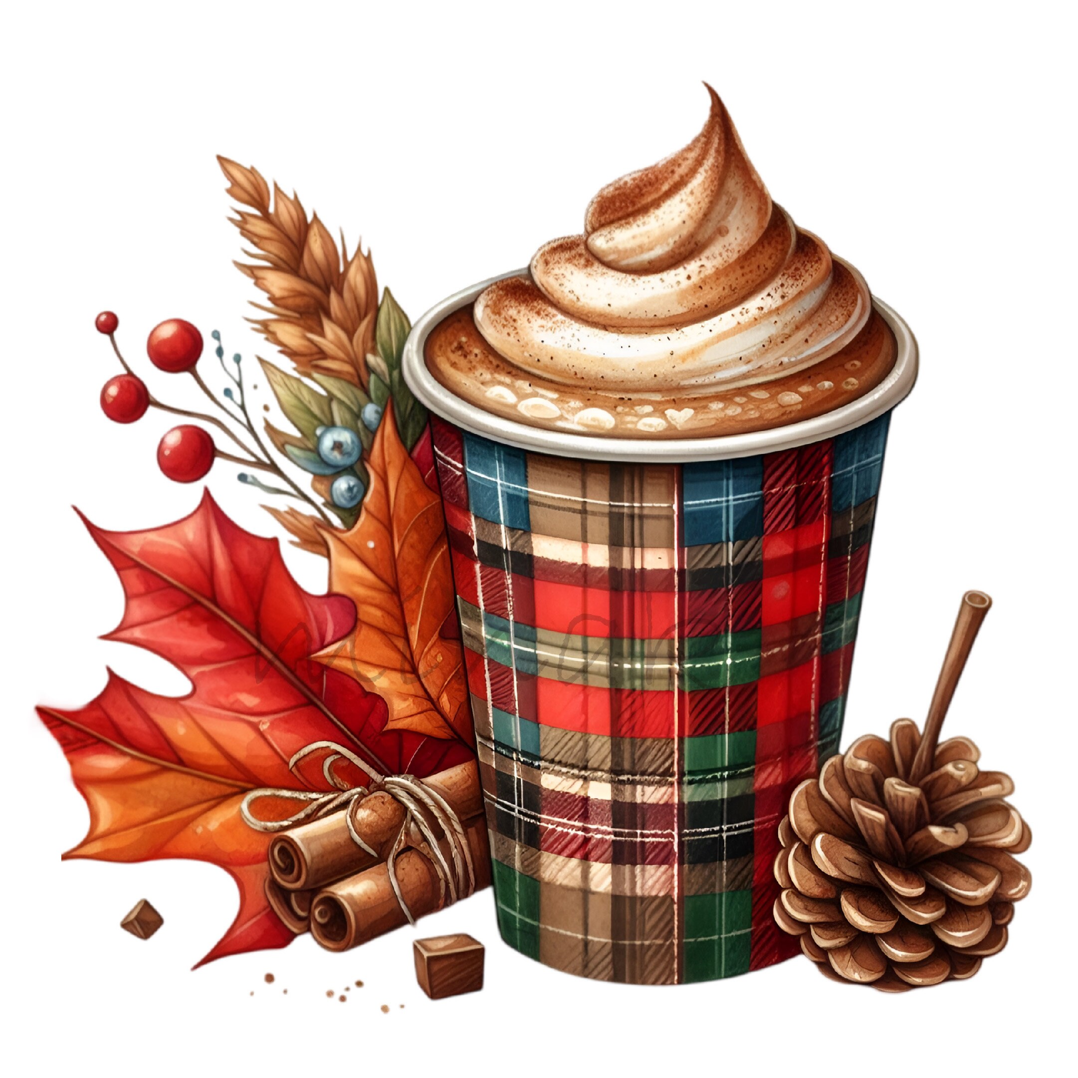 14 PNG Fall Coffee Clipart, Autumn Pumpkin Mug Plaid Cup - Etsy