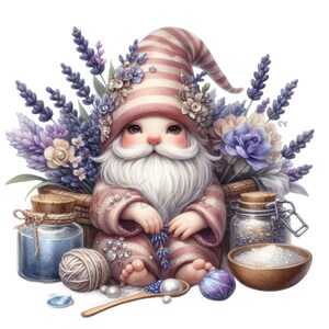 Spa Clipart, Gnome Clip Art, 14 PNG Pampering Bath Party Watercolor ...