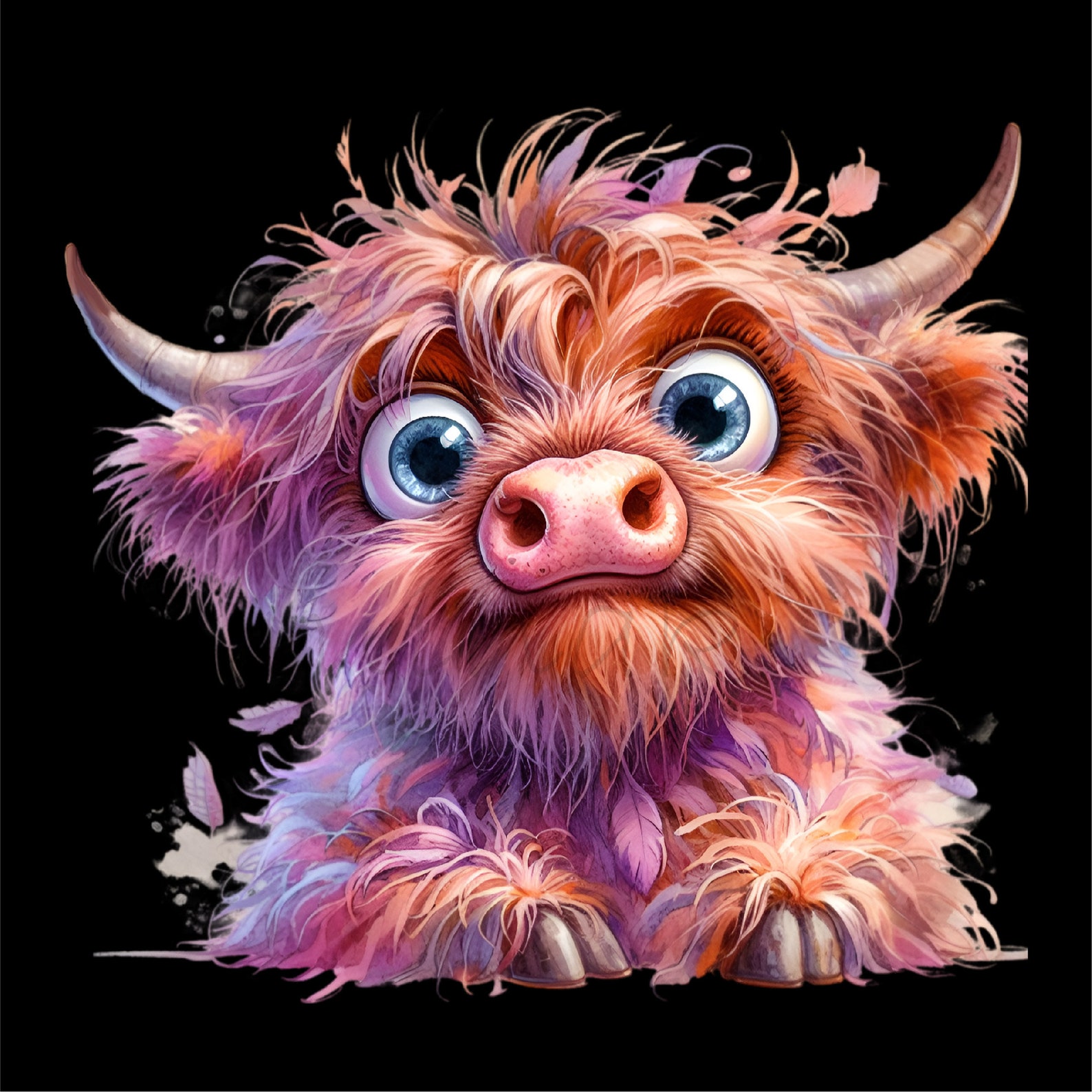 Funny Cow Clipart, 12 PNG Cute Comics Highland Cow Baby Nursery ...