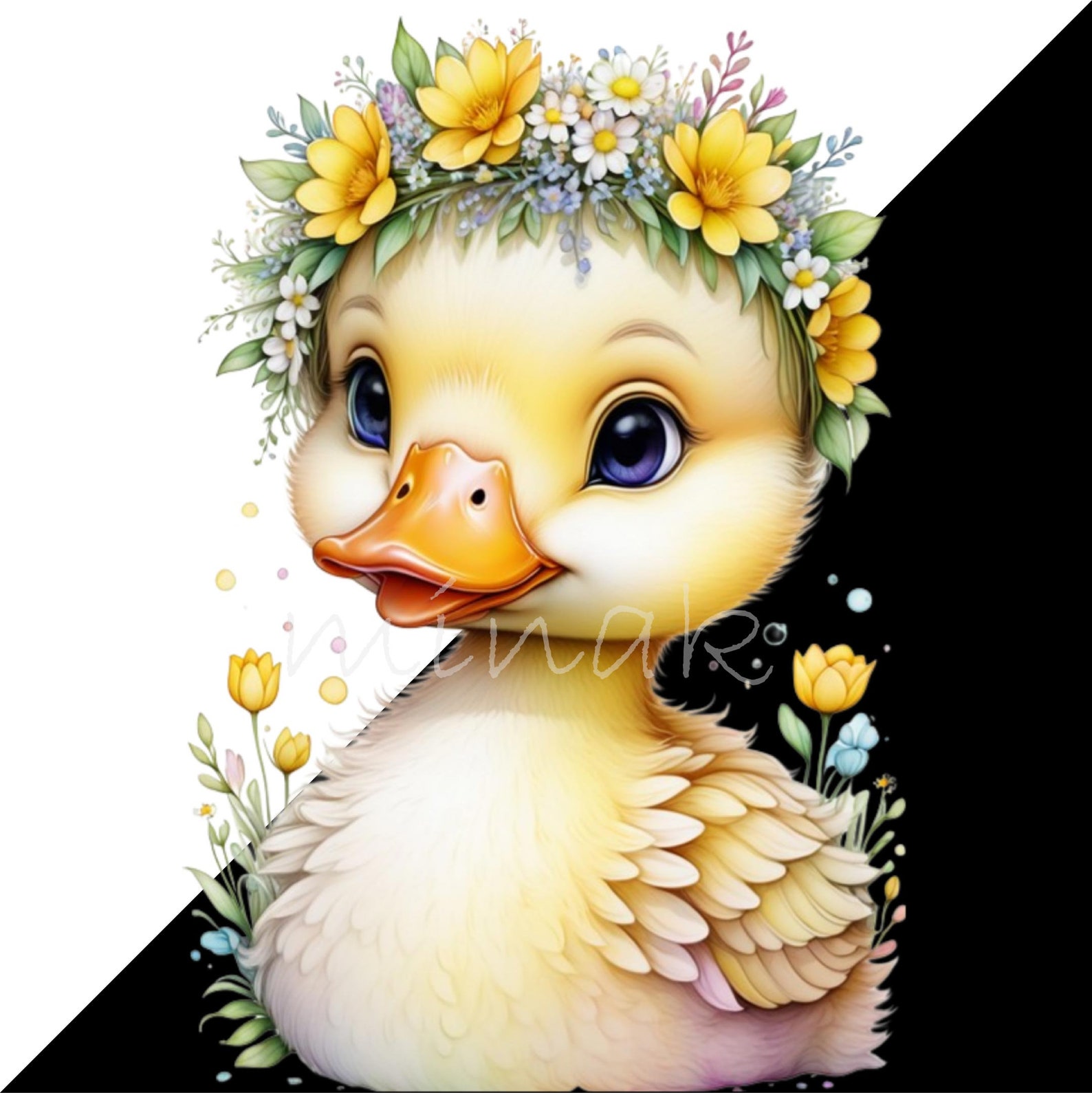Duckling Clipart Bundle PNG, 12 Watercolor Baby Duck Clip Art ...