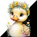 12 PNG Spring Baby Duckling, Floral Crown Duck Clipart - Etsy