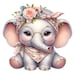 15 PNG Elephant Clipart PNG – Baby Girl Elephant With Glasses and ...