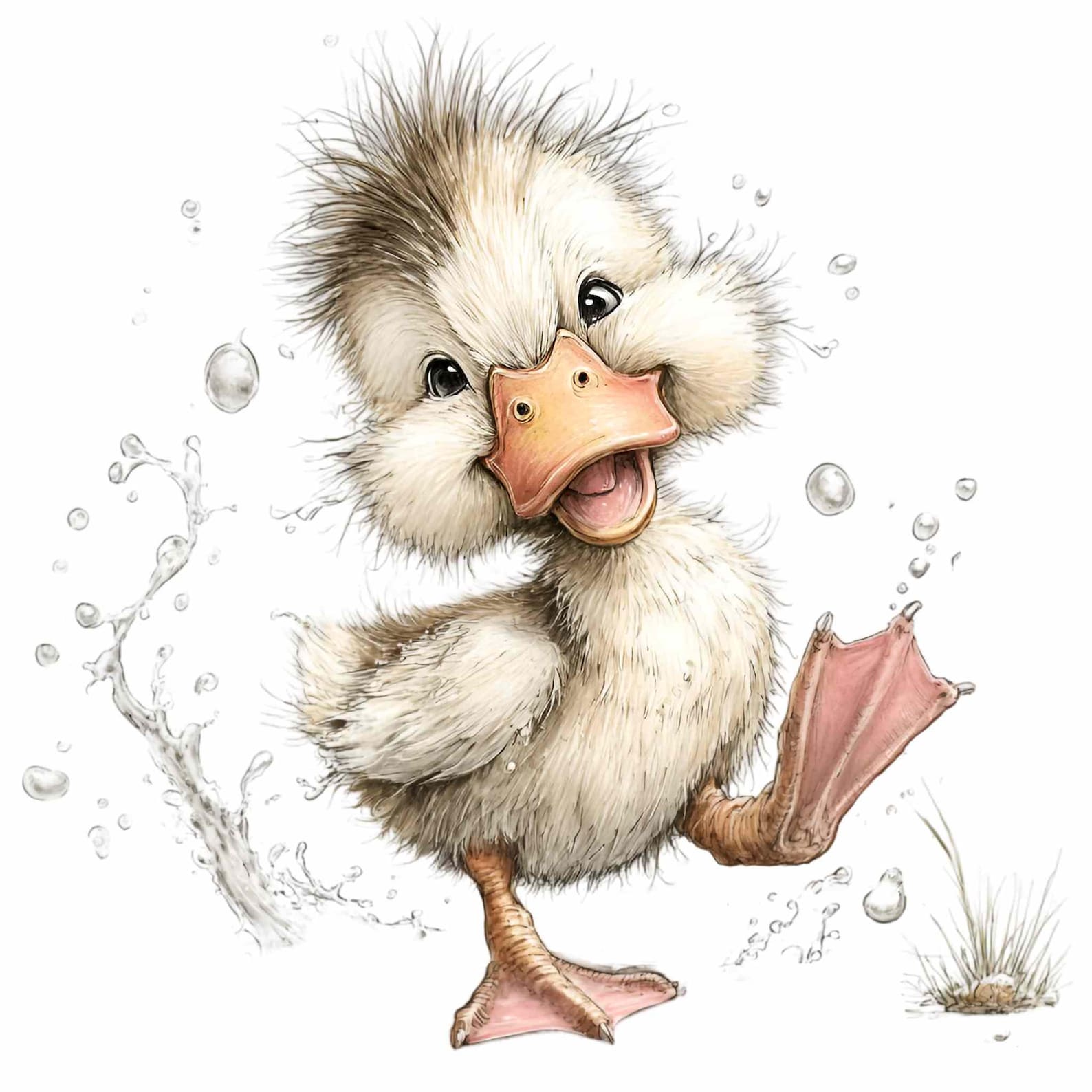 15 PNG Baby Duck Clipart – Spring Duckling Splashing Water, Kids ...