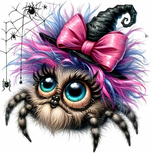 12 PNG Fluffy Halloween Spider PNG Clipart, Cute Furry Spider With ...