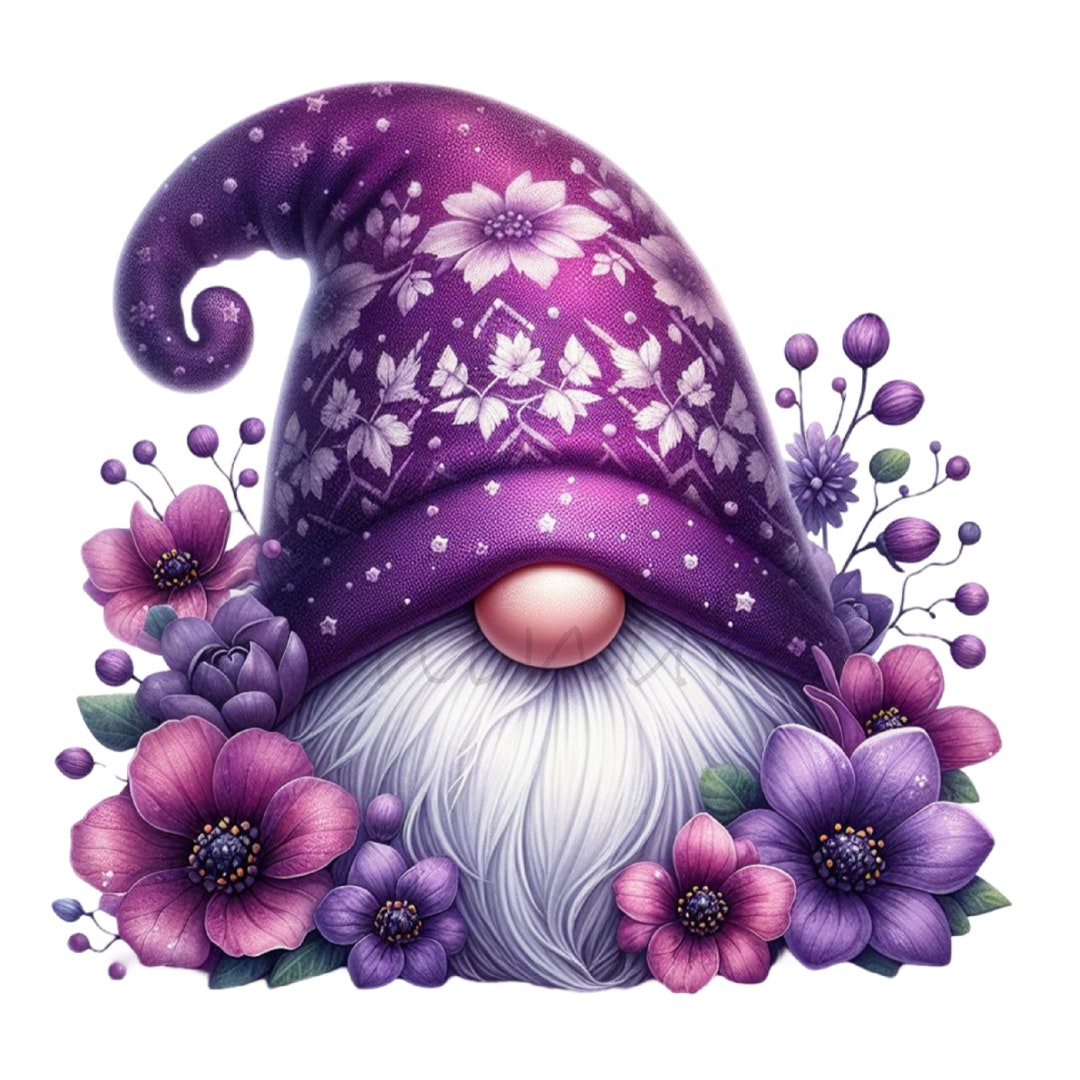 Purple Gnome Clipart, Gnome Clipart, Gnome Png, Sublimation Design ...