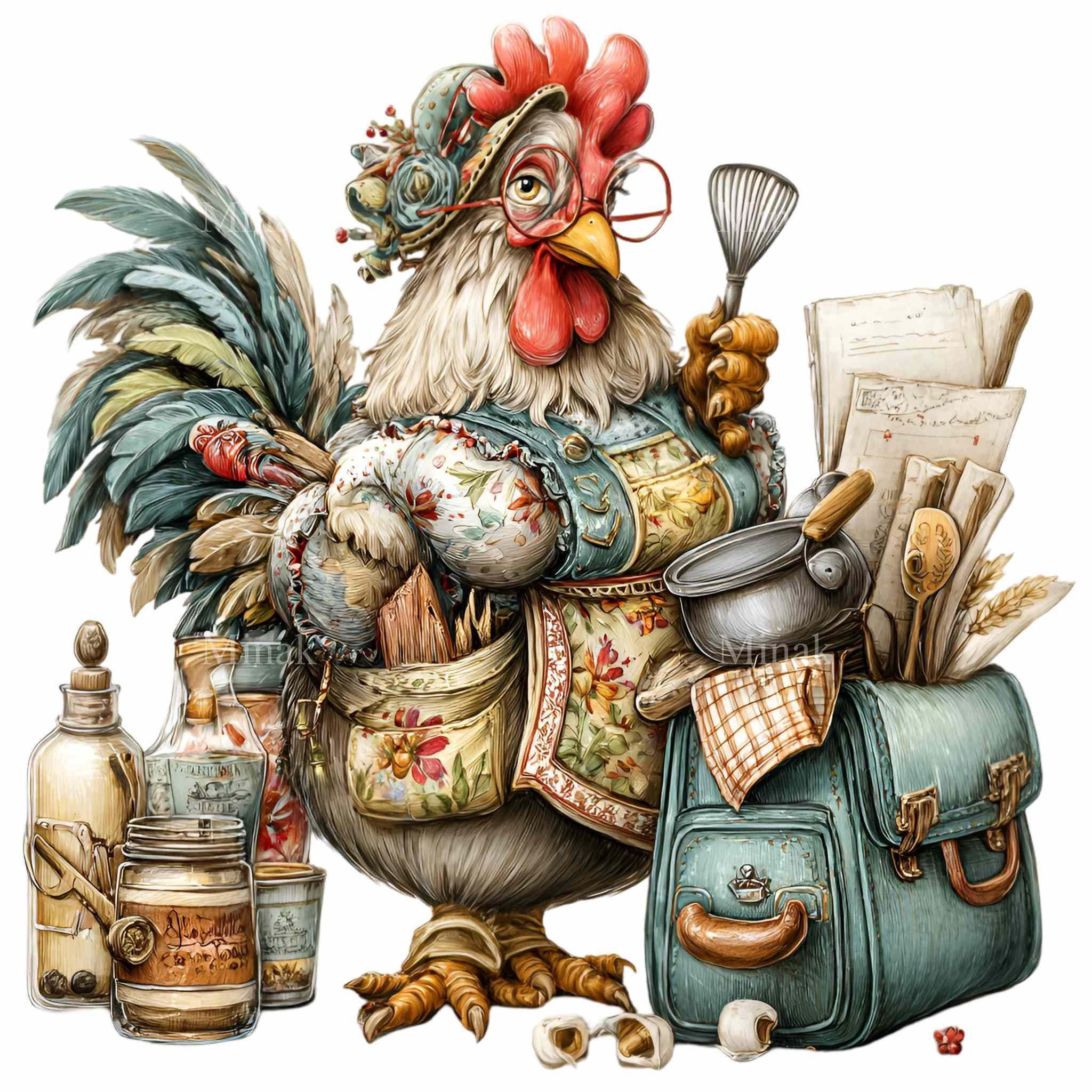 10 PNG Kitchen Animal – Cooking Chicken PNG – Funny Farmhouse Clipart ...
