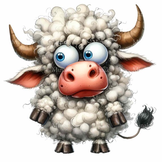 Mucca Carina Dei Cartoni Animati