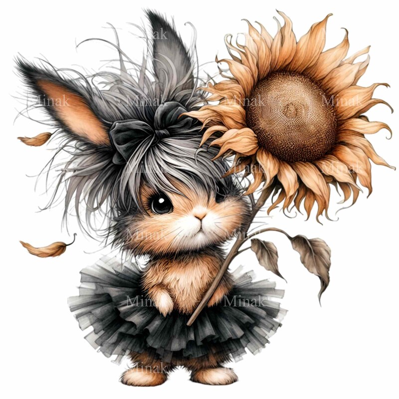 Sunflower Bunny - Etsy