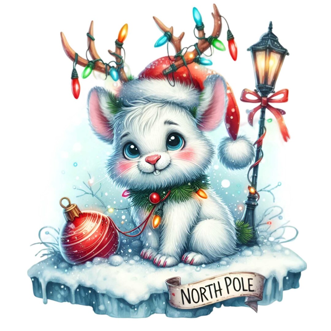 15 PNG Christmas Bunny Clipart – Cute Winter Rabbit PNG With Reindeer ...