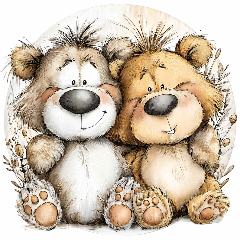 15 PNG Cute Bear Friends Clipart – Woodland Bears PNG for Nursery Wall ...