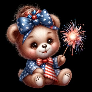 12 Cute Bear PNG Clipart Digital Download – Fluffy Bear in Denim ...