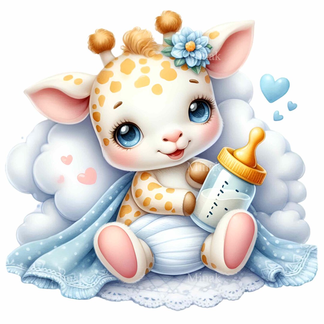 15 PNG Baby Giraffe Clipart – Cute Animal PNG – Nursery Illustration ...