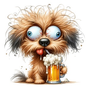 Comics Dog Drinking Beer 14 PNG Funny Animal Man Gift Cartoon ...